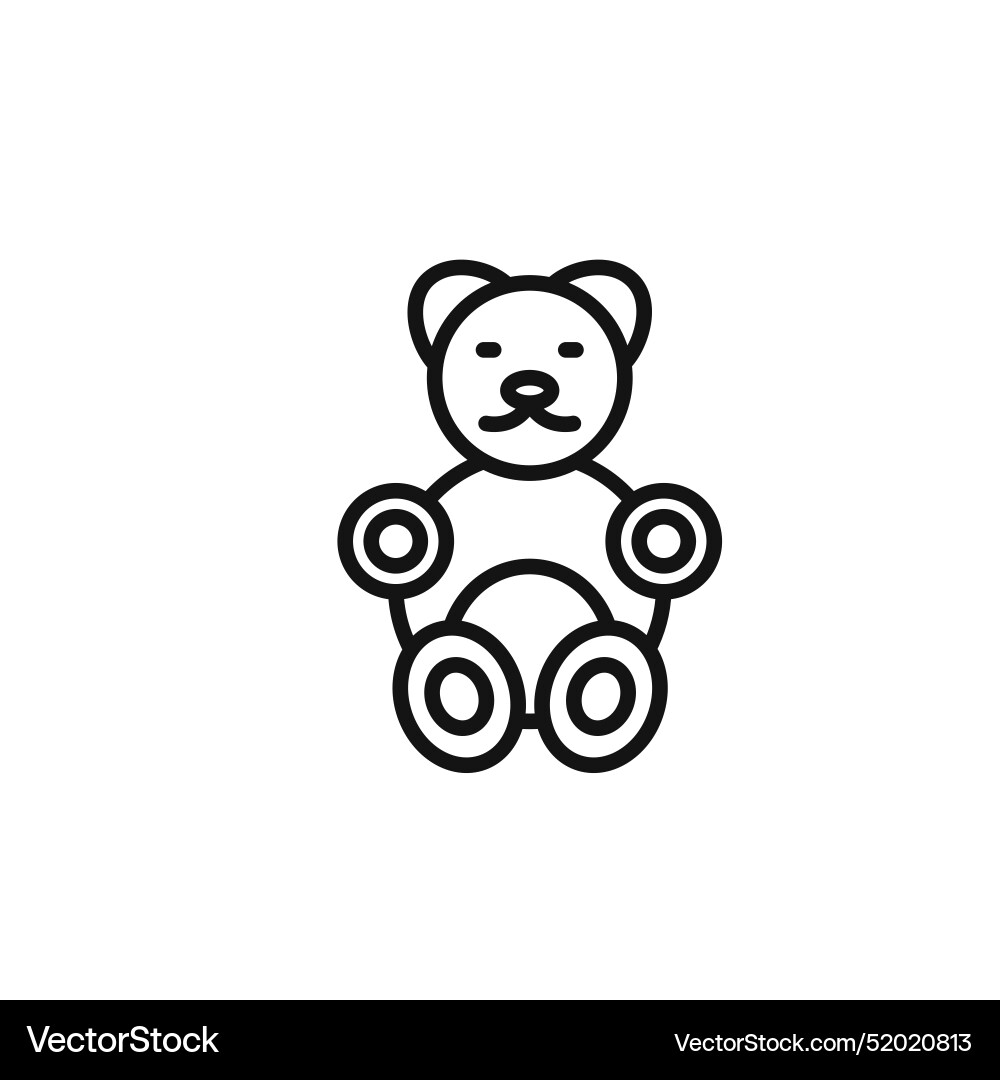 Teddy bear icon outline collection in black Vector Image