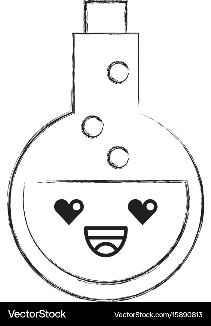 Tube test with potion kawaii character Royalty Free Vector