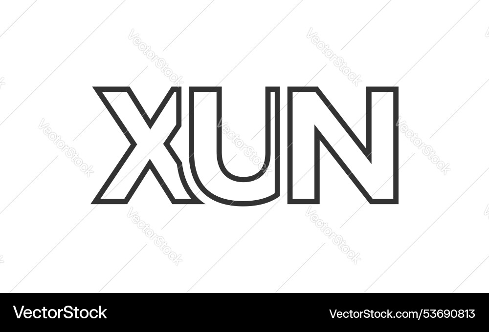 Xun logo design template with strong and modern Vector Image