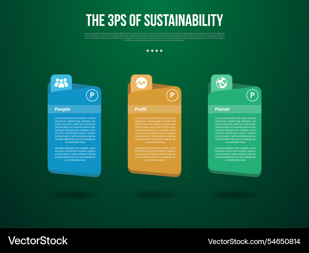 3 ps of sustainability infographic template Vector Image