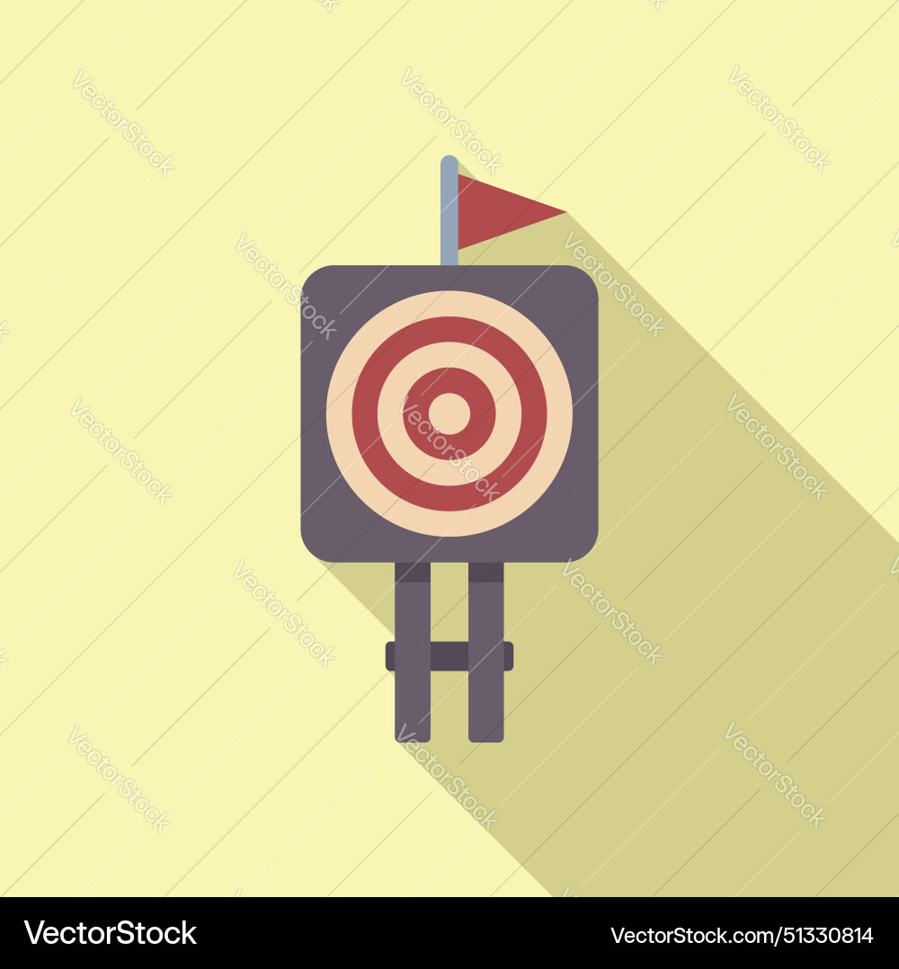 Archery target with red flag Royalty Free Vector Image