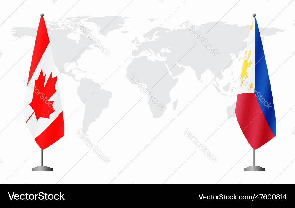 Canada and philippines flags for official meeting Vector Image