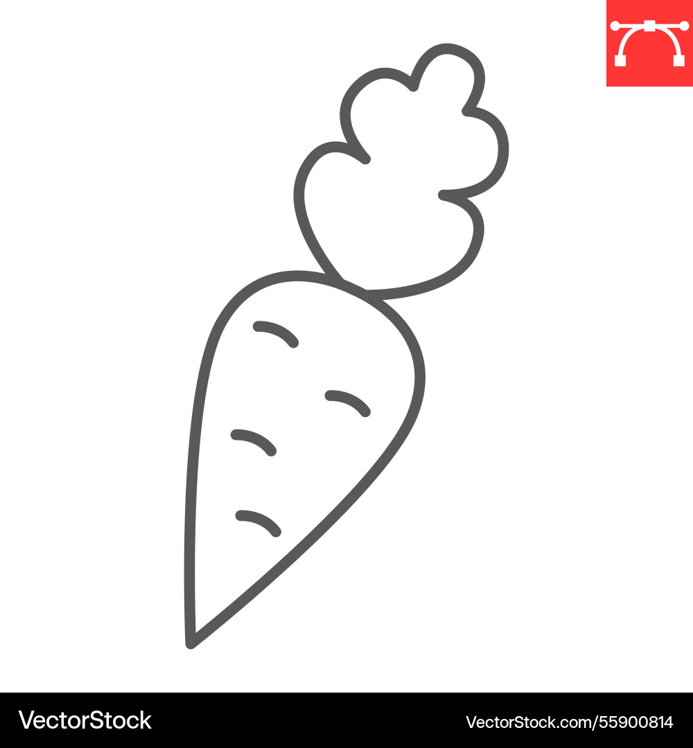 Carrot line icon fresh and vegetable Royalty Free Vector