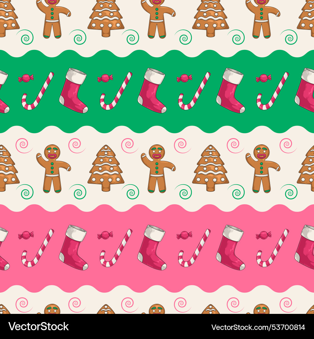 Christmas sweets pattern seamless colorful Vector Image
