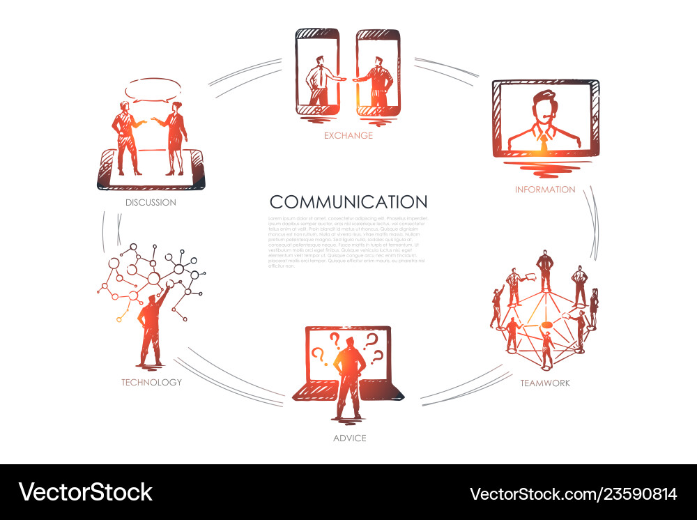 Communication - exchange information teamwork Vector Image