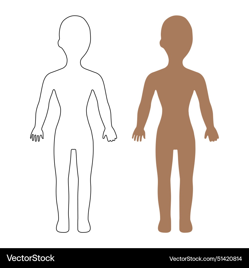 Full length front view of a lean girl Royalty Free Vector