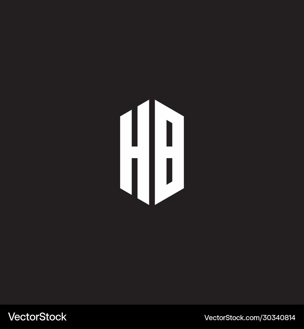 Hb logo monogram with hexagon shape style design Vector Image