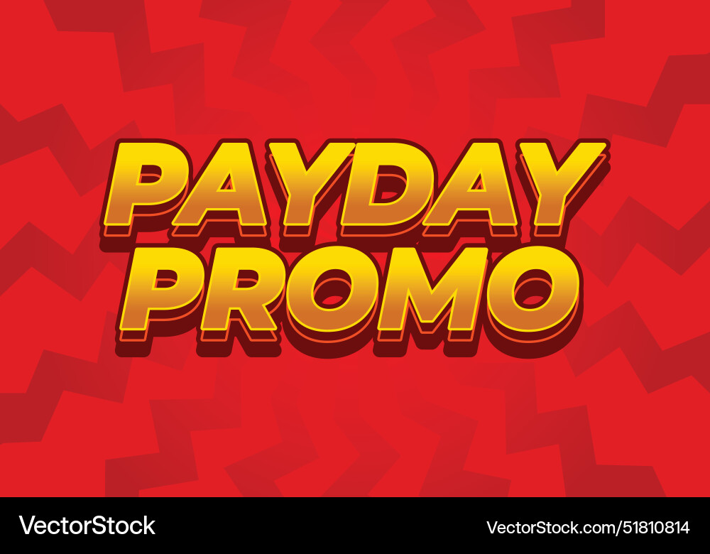 Payday promo text Effekt Design für den Verkauf Vektorbild