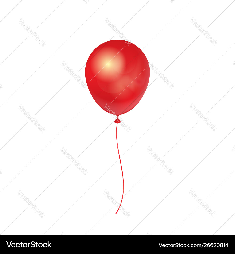 Realistic 3d red balloon isolated on white Vector Image
