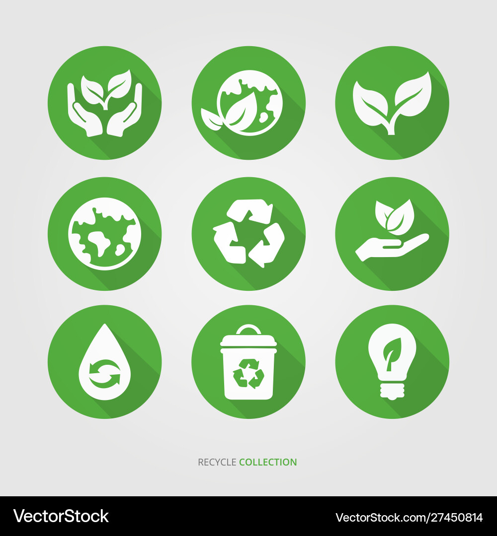 Recycling and ecology logo set Royalty Free Vector Image