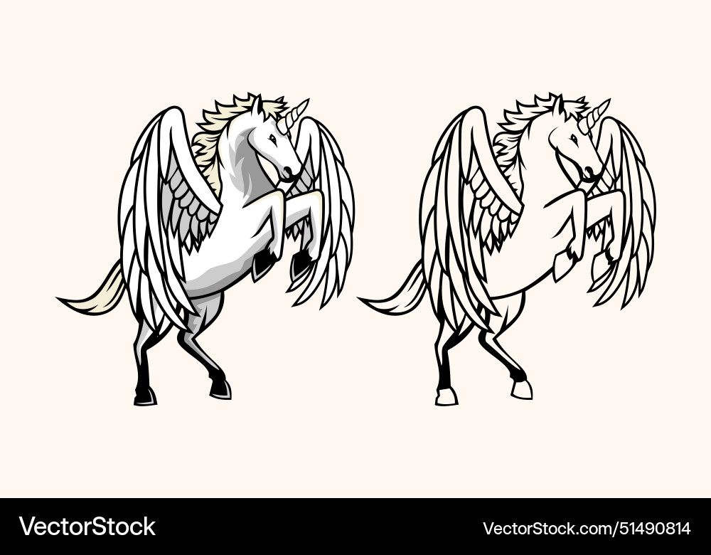 Unicorn horse character design Royalty Free Vector Image