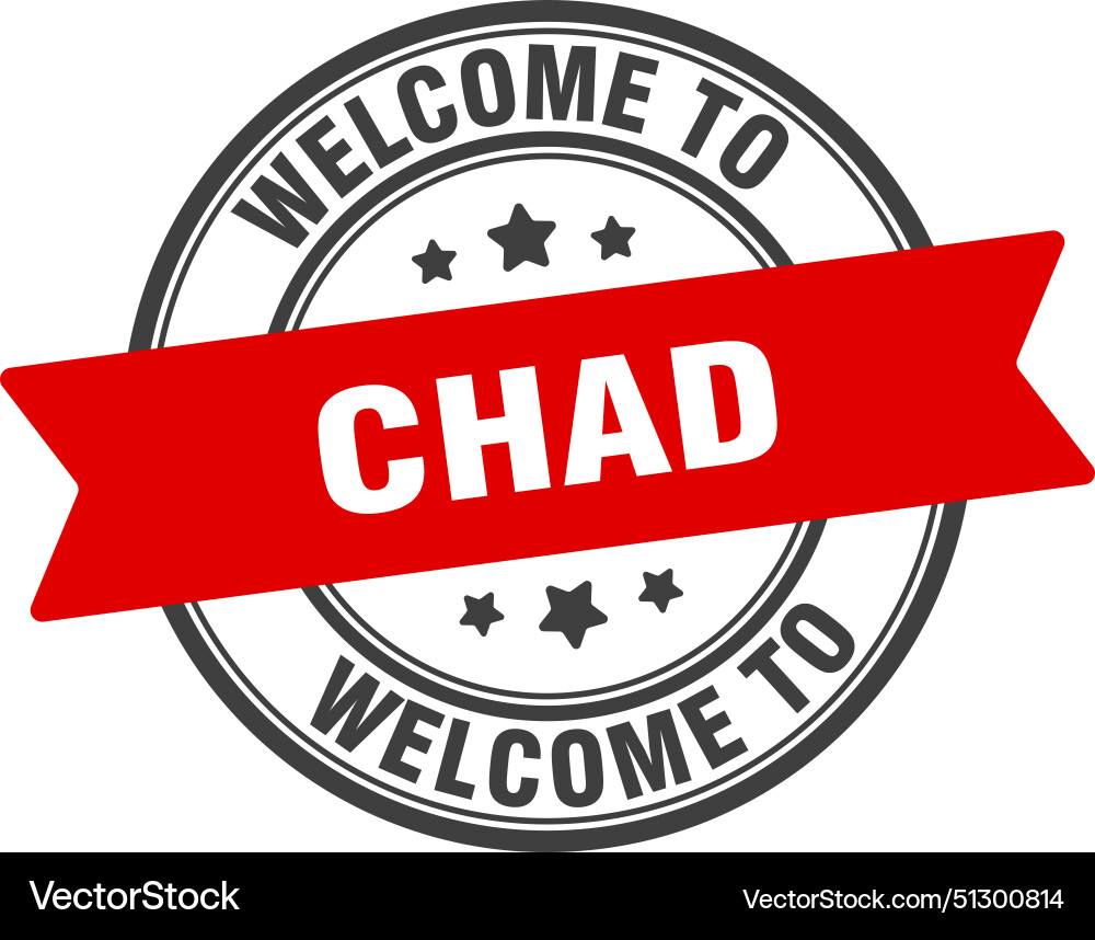 Welcome to chad stamp chad round sign Royalty Free Vector