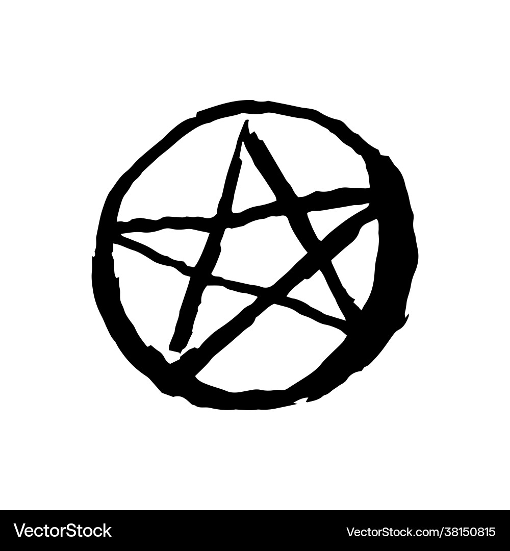 Ancient evil mystic magic symbol pentagram hand Vector Image