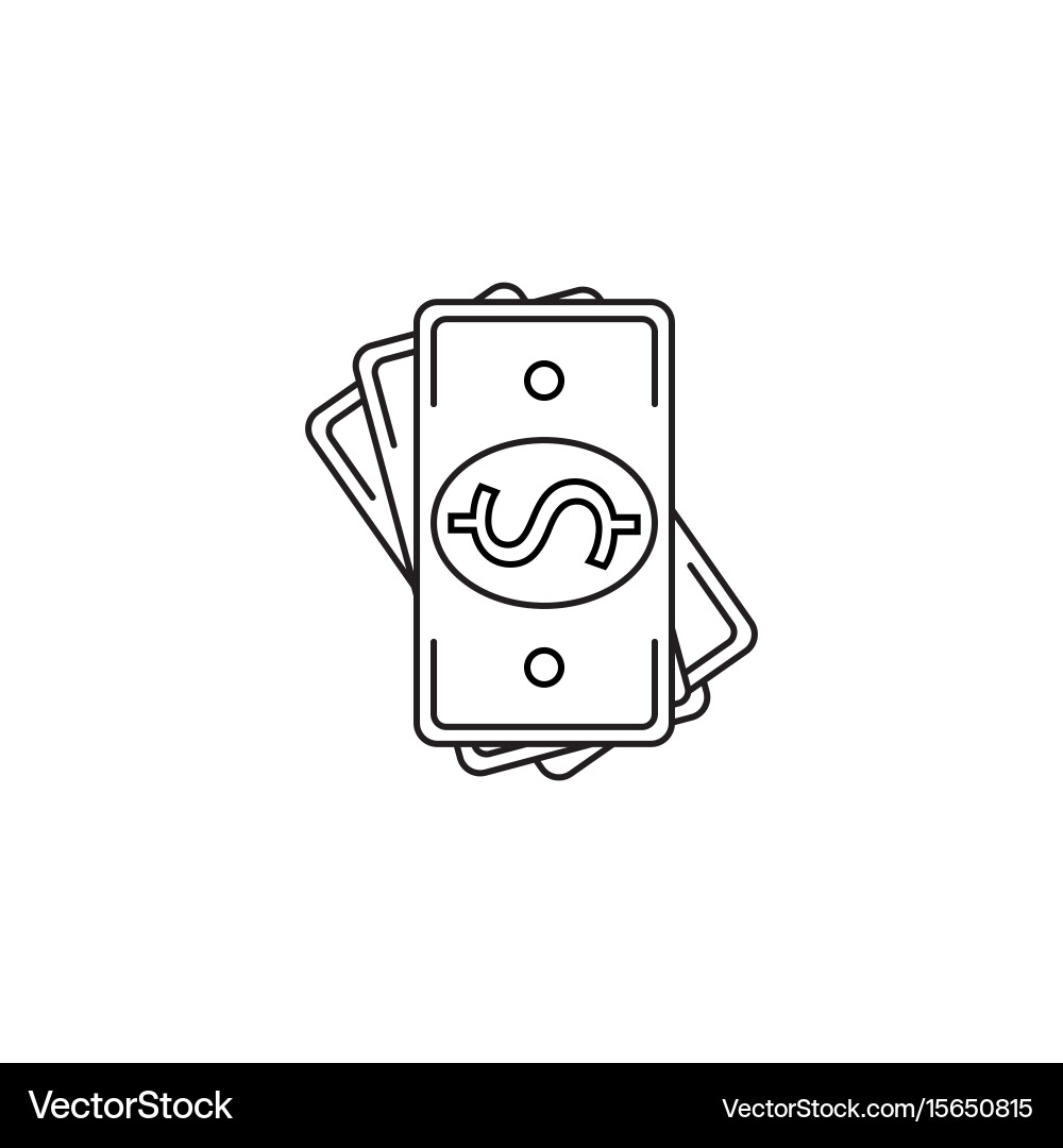 Banknote line icon money outline Royalty Free Vector Image
