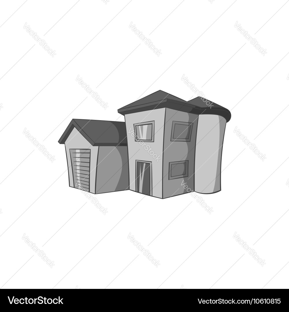 Big house icon black monochrome style Royalty Free Vector