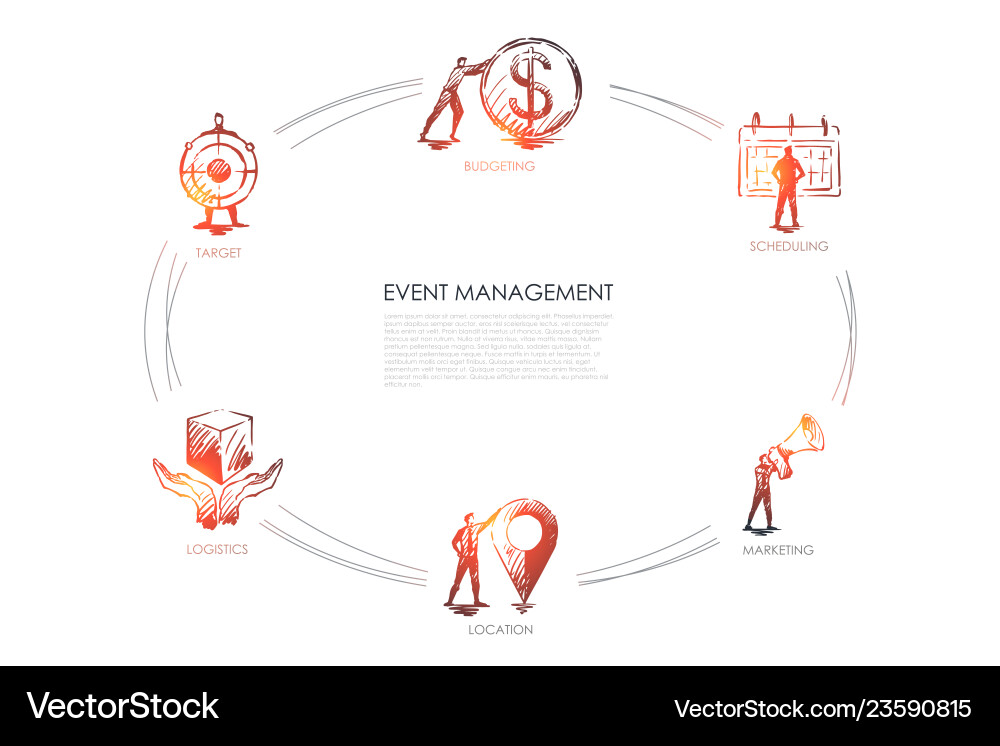 Event management - budgeting scheduling Royalty Free Vector