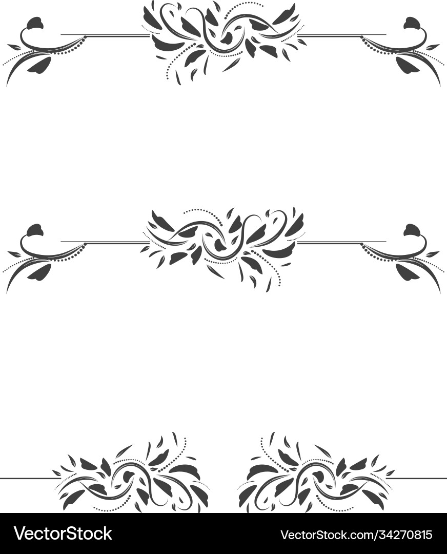 Floral separator lines Royalty Free Vector Image