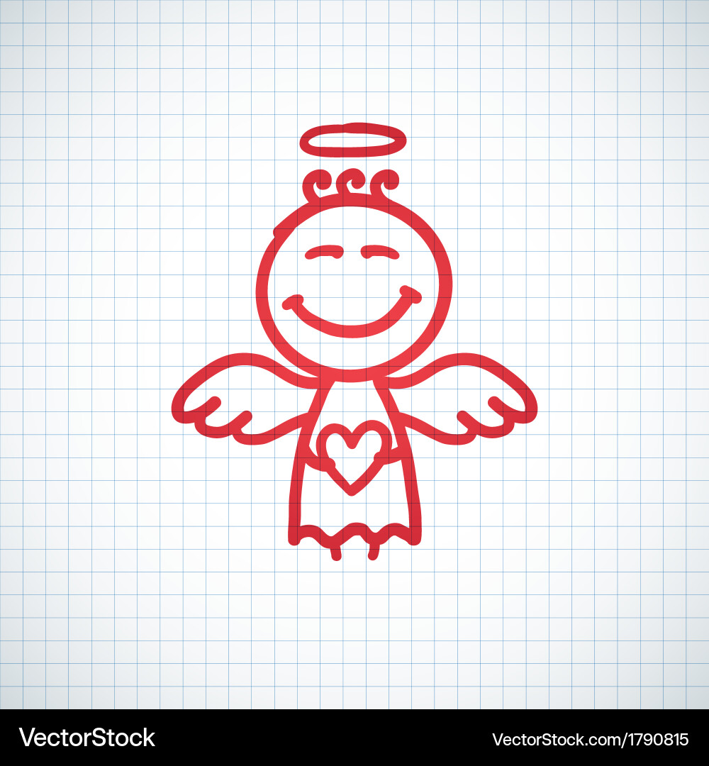 Hand drawn angel Royalty Free Vector Image - VectorStock