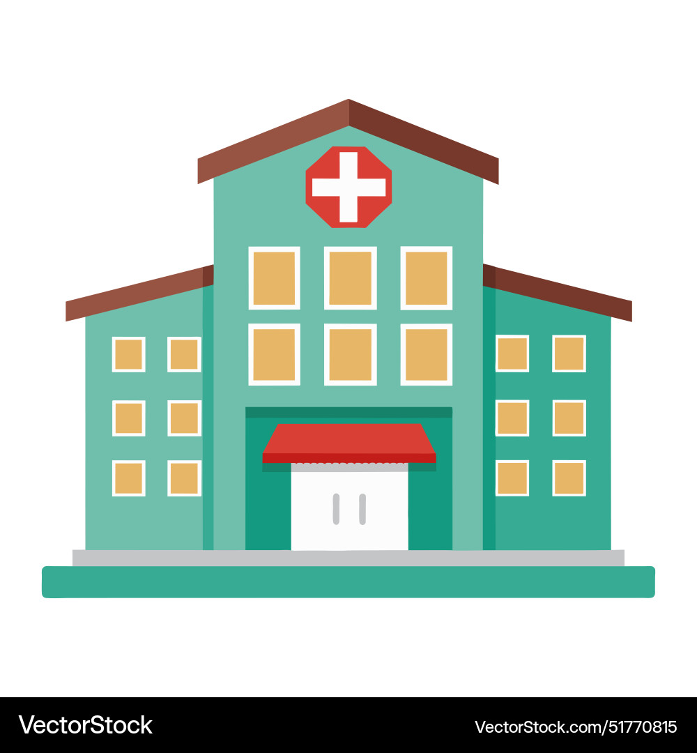 Hospital flat isolated Royalty Free Vector Image