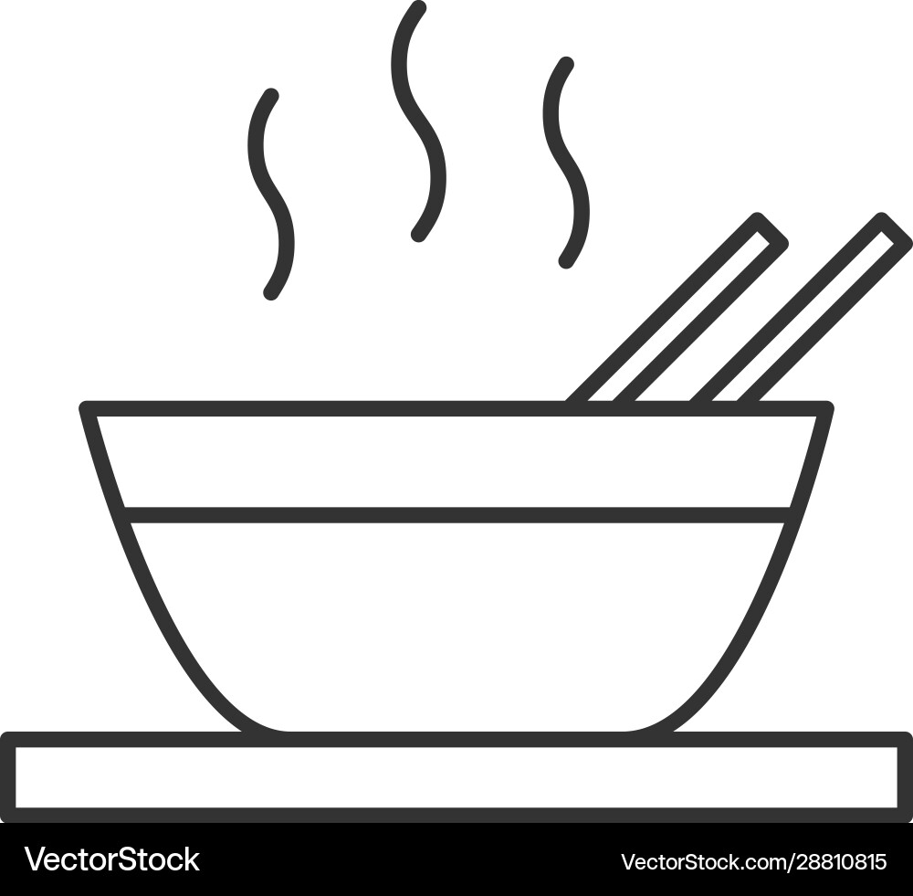 Hot chinese dish linear icon Royalty Free Vector Image