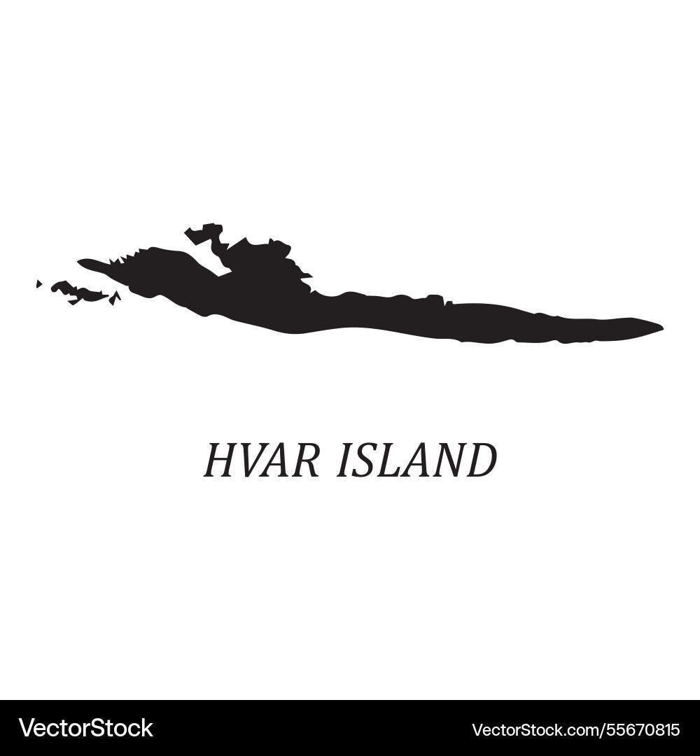 Hvar island area map Royalty Free Vector Image