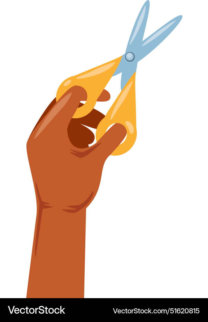 Left hand using scissors Royalty Free Vector Image