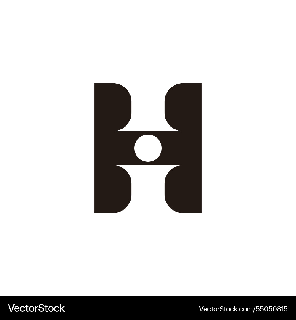 Letter ht abstract simple geometric logo Vector Image