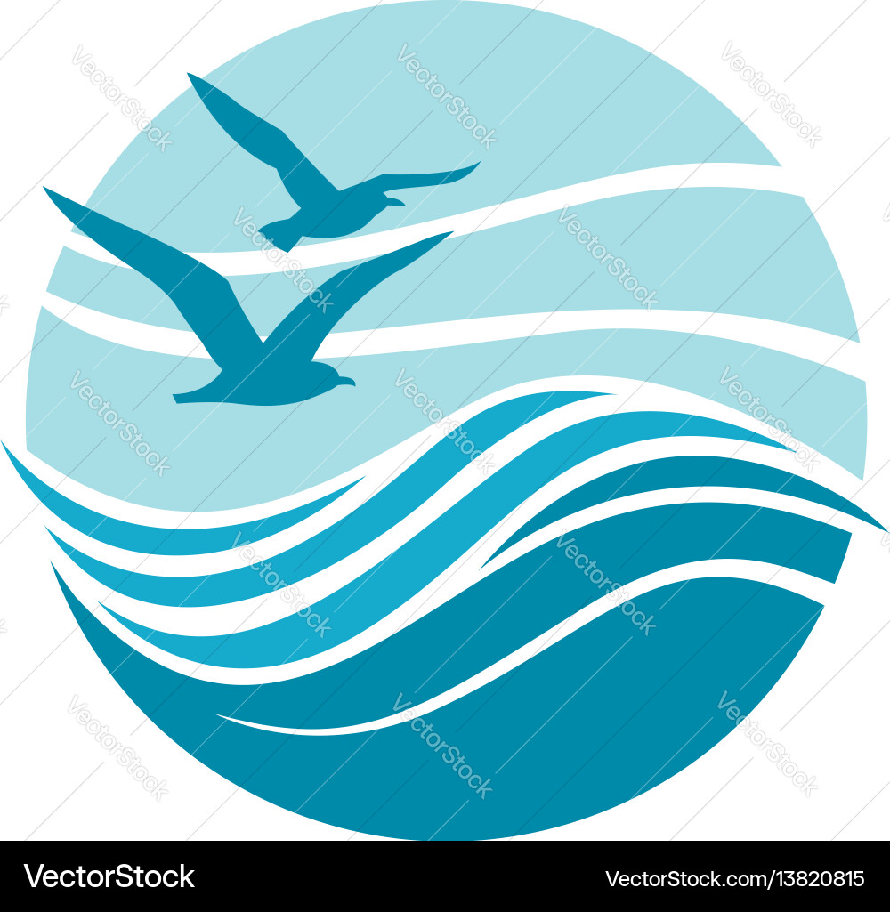 Ocean logo design Royalty Free Vector Image - VectorStock
