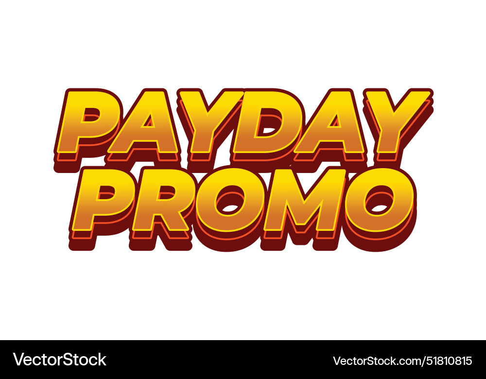 Payday promo text Effekt Design für den Verkauf Vektorbild