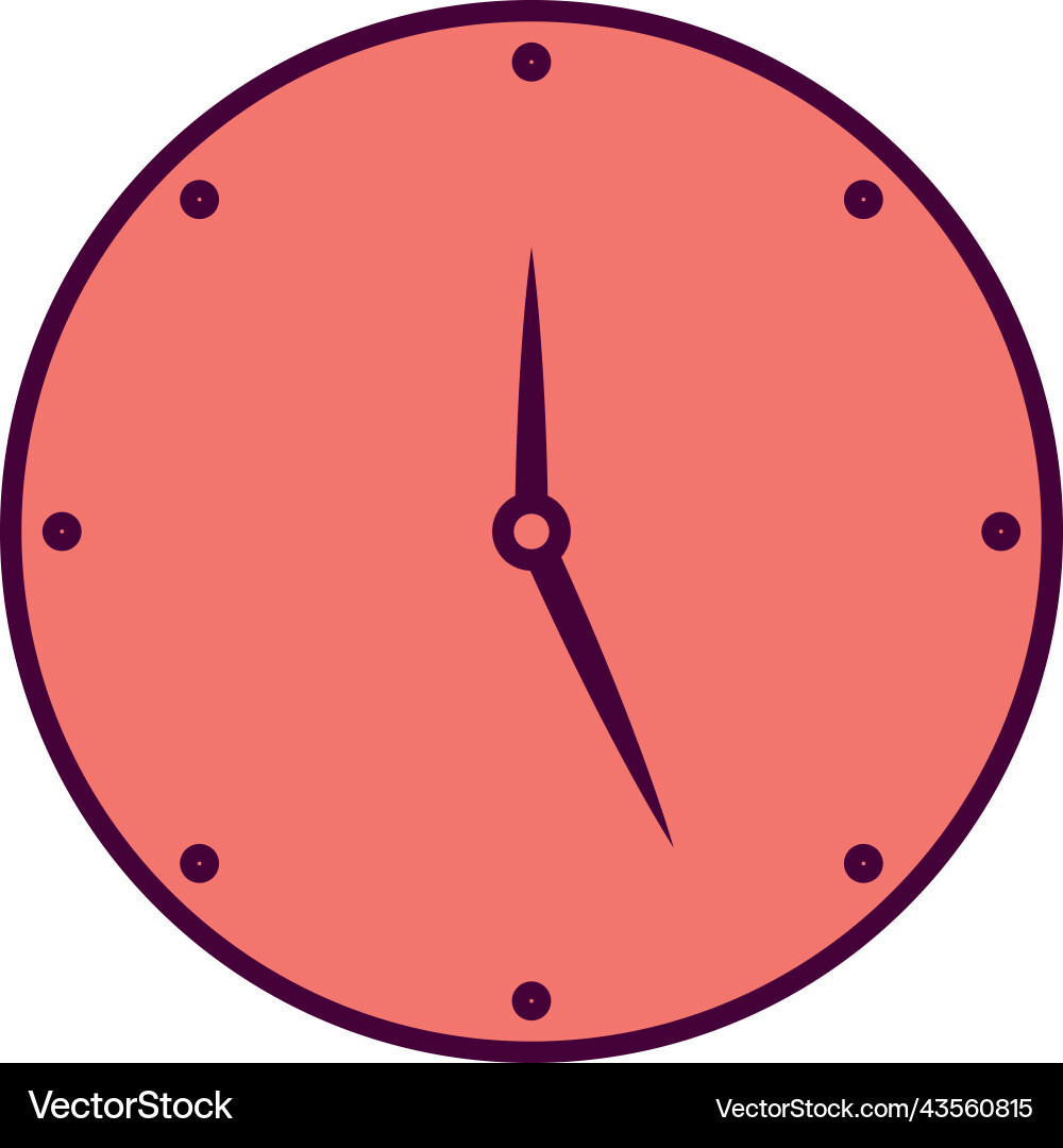 Red clock design Royalty Free Vector Image - VectorStock