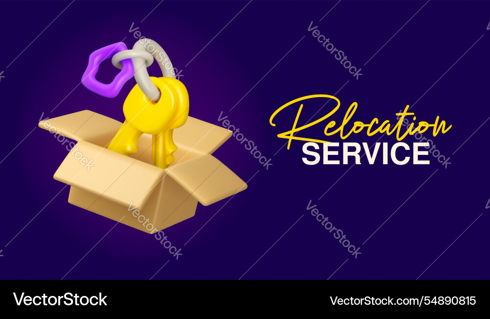 Relocation service 3d banner Royalty Free Vector Image