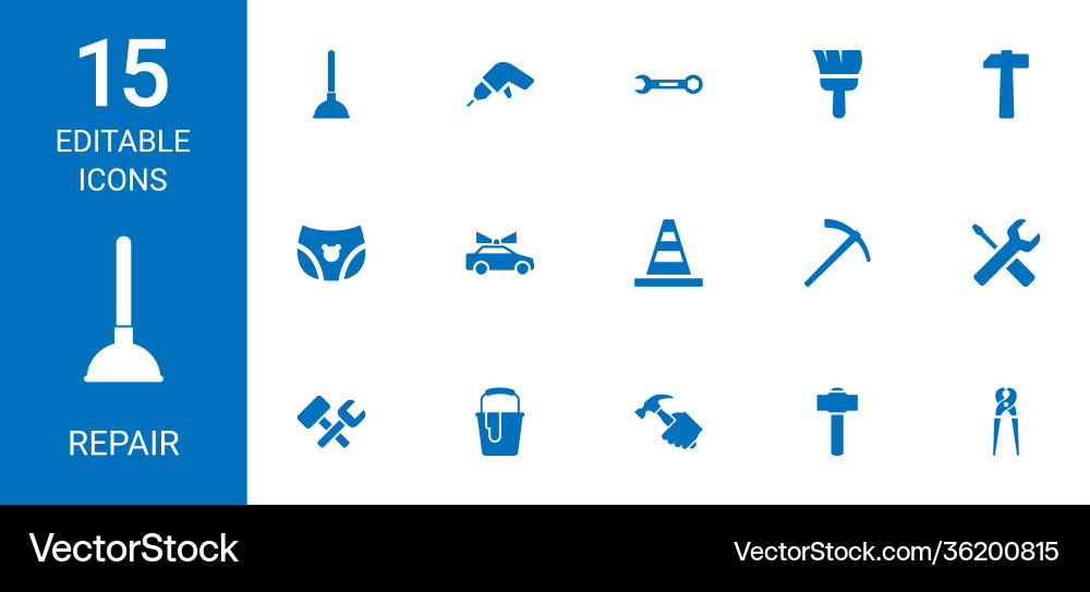 Repair icons Royalty Free Vector Image - VectorStock