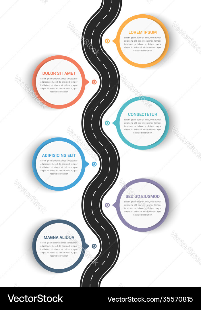Road infographics Royalty Free Vector Image - VectorStock