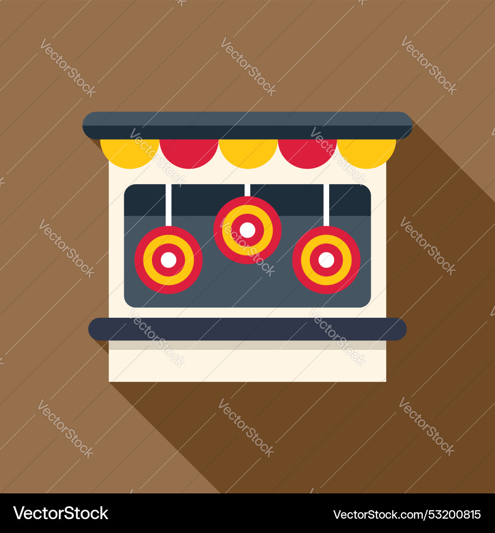 Shooting range game at amusement park having three