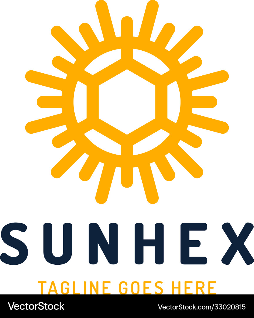 Stylized Summer Sun Logo Royalty Free Vector Image