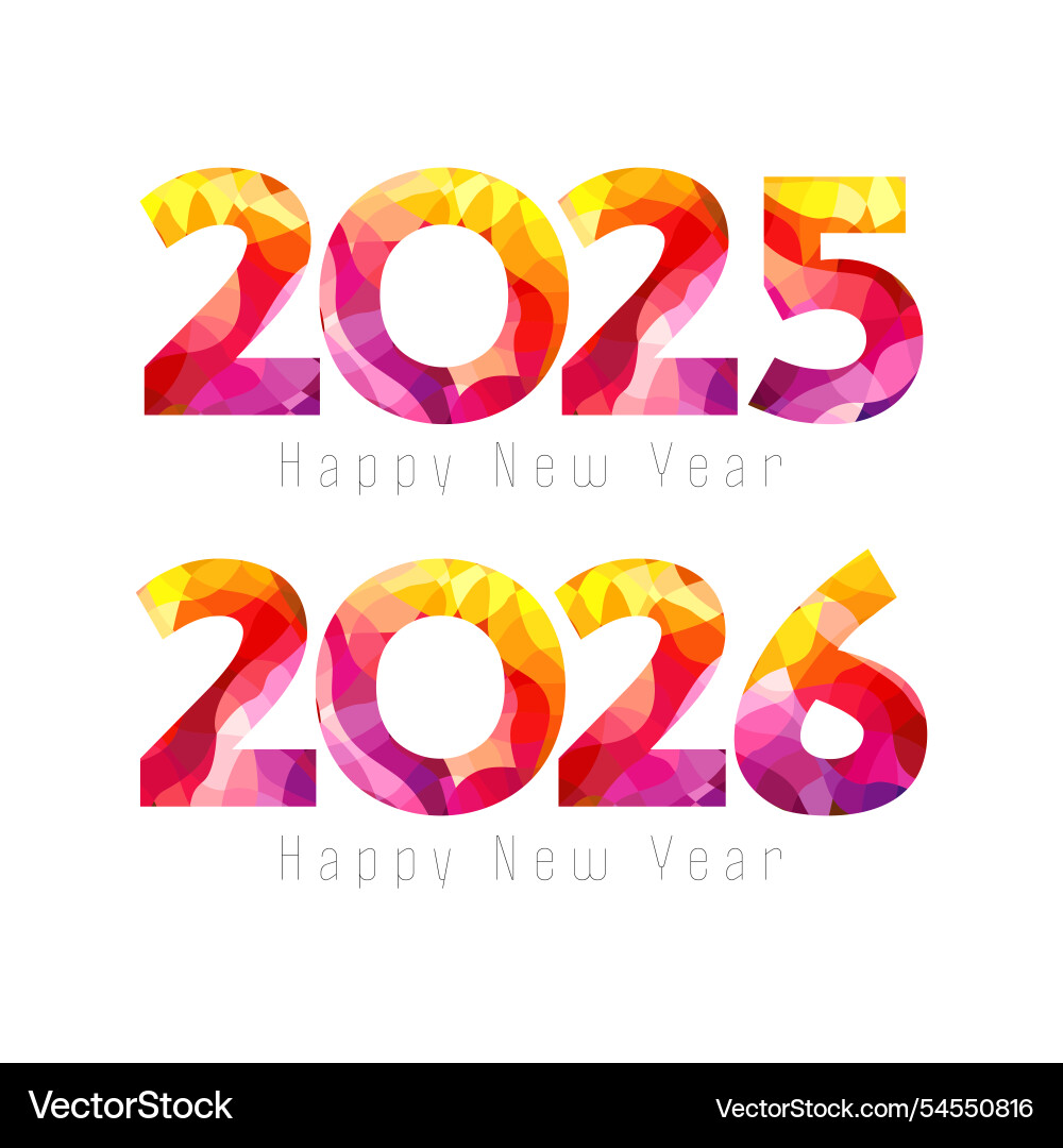 2025 2026 20 25 26 red collection Royalty Free Vector Image