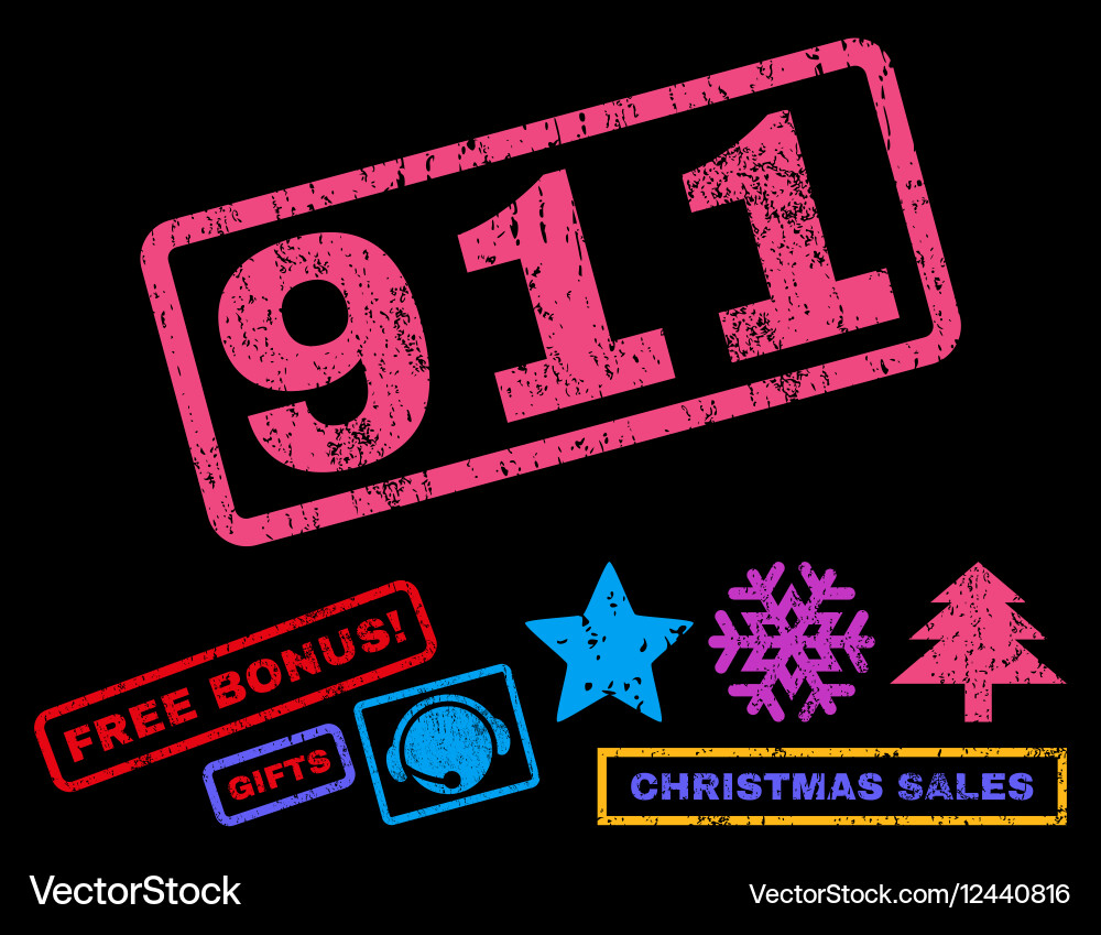 911 rubber stamp Royalty Free Vector Image - VectorStock