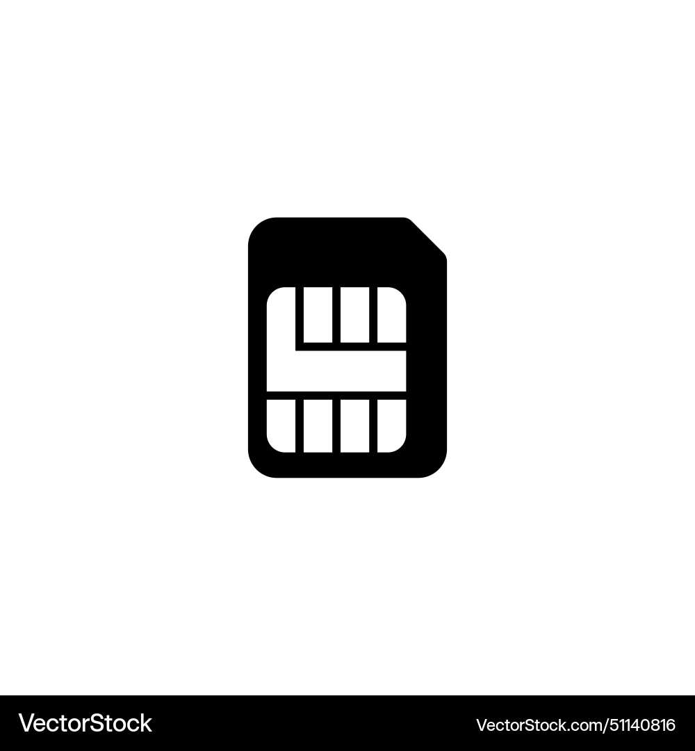 A sim card icon displayed on white background Vector Image