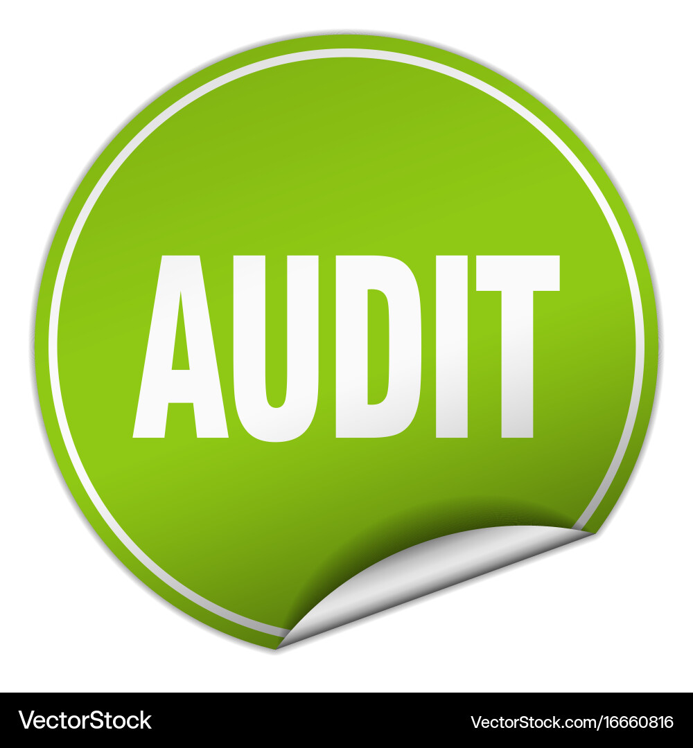 Audit round green sticker isolated on white Vector Image