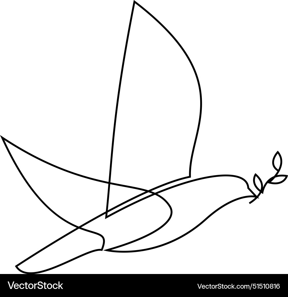 Continuous line concept sketch drawing of dove Vector Image