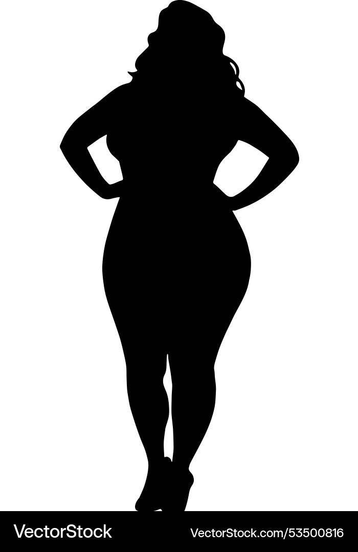 Curvy Woman Silhouette Royalty Free Vector Image