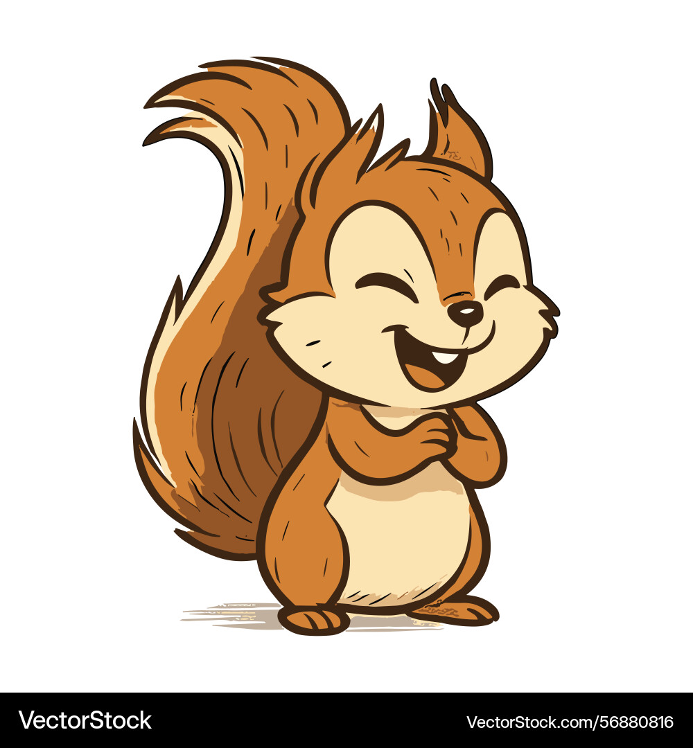 Cute Smiling Squirrel Mascot Cartoon Royalty Free Vector