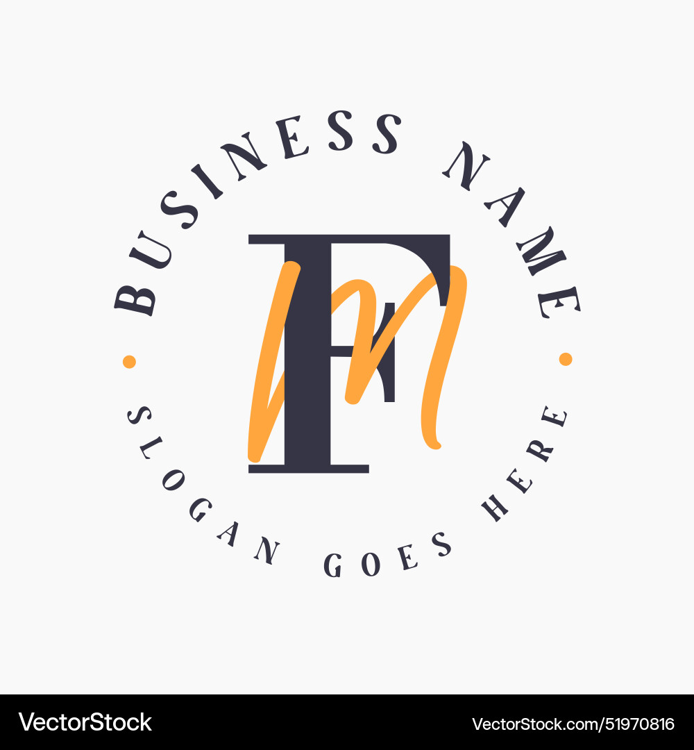 Elegant letter fm initials logo for corporate Vector Image