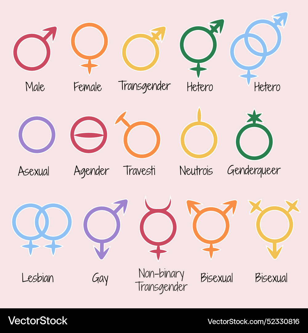 Flat pride month lgbt symbols collection Vector Image