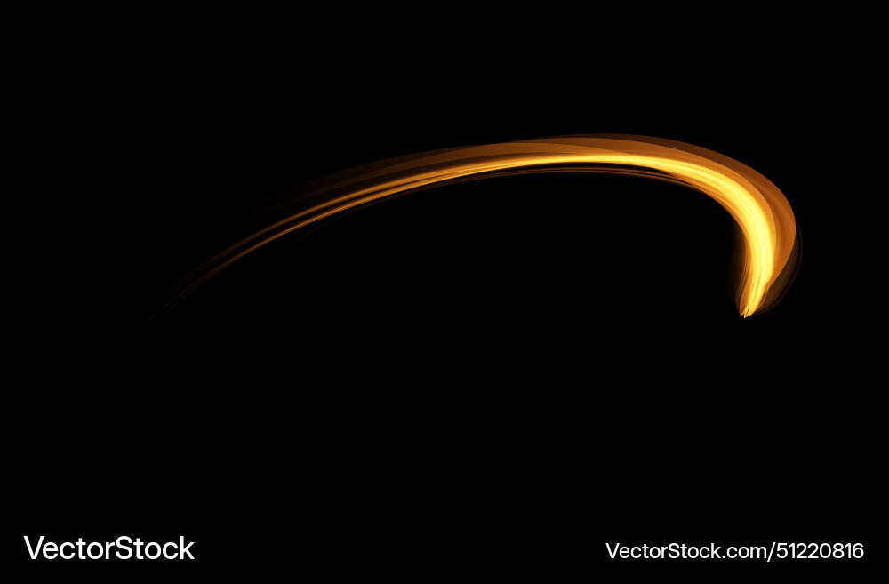 Gold neon magic flow on isolated black background Vector Image