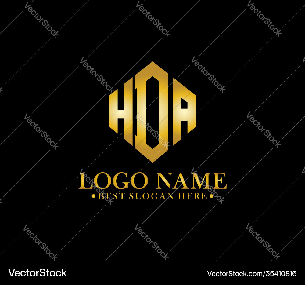 Hda Diamant Alphabet Logo Design Konzept Vektorbild