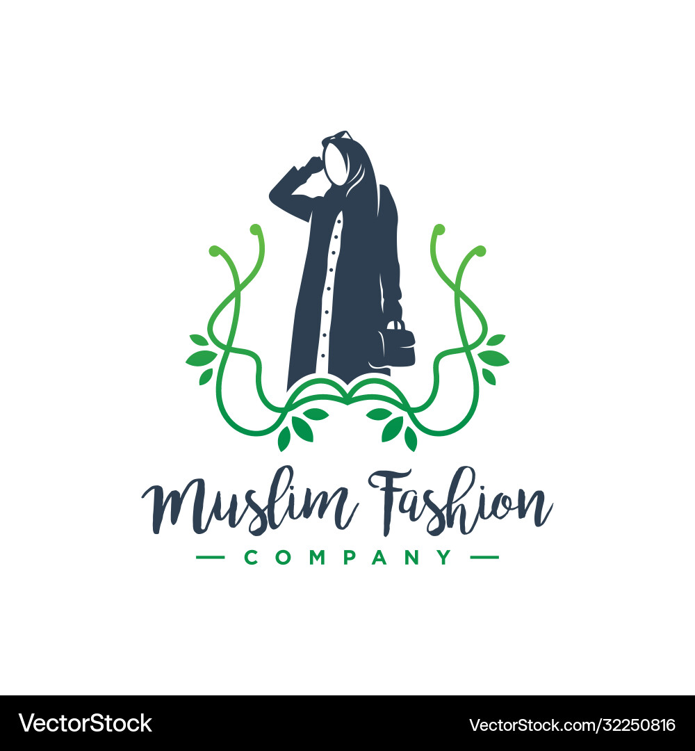 Hijab fashion logo design Royalty Free Vector Image