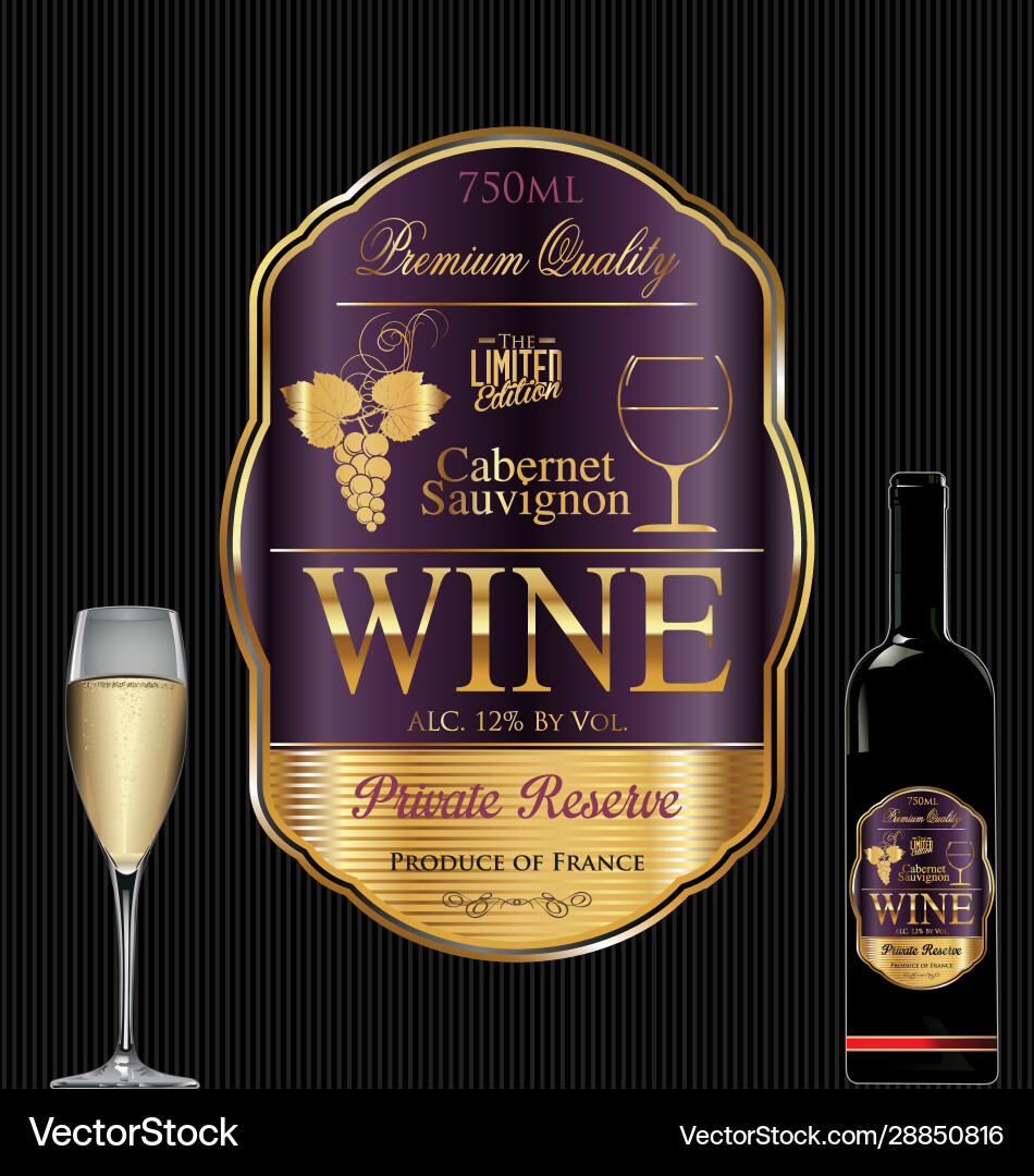 Luxury golden wine label 5 Royalty Free Vector Image