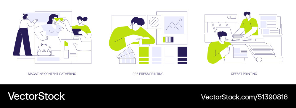 Magazines and newspaper manufacturing abstract Vector Image