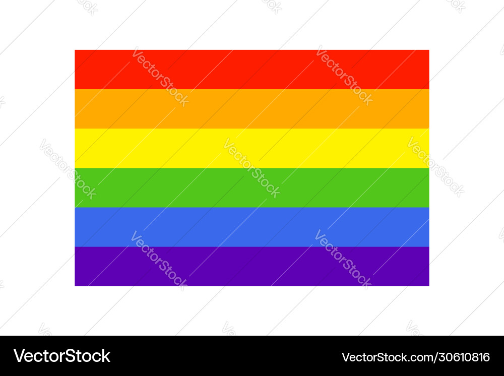 Rainbow flag icon simple flat style no effects Vector Image